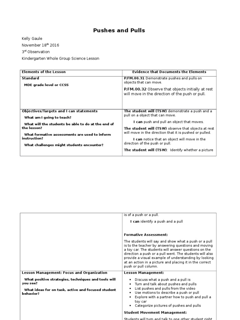 Edi Lesson Plan Observation 2 Final | PDF | Educational Assessment ...