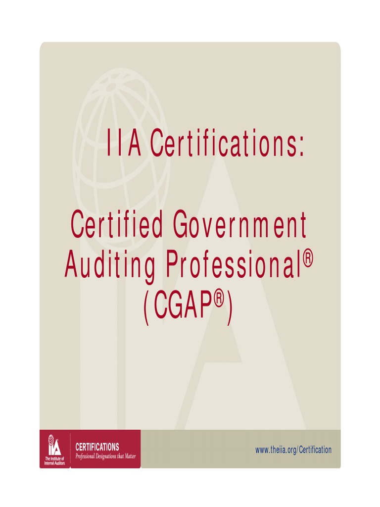 IIA Certifications: IIA Certifications: Certified Government A Diti PF ...