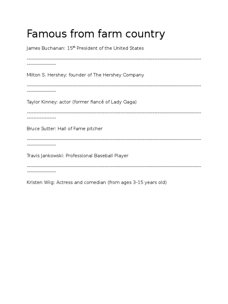 Notable Figures From Farm Country Pdf Politics