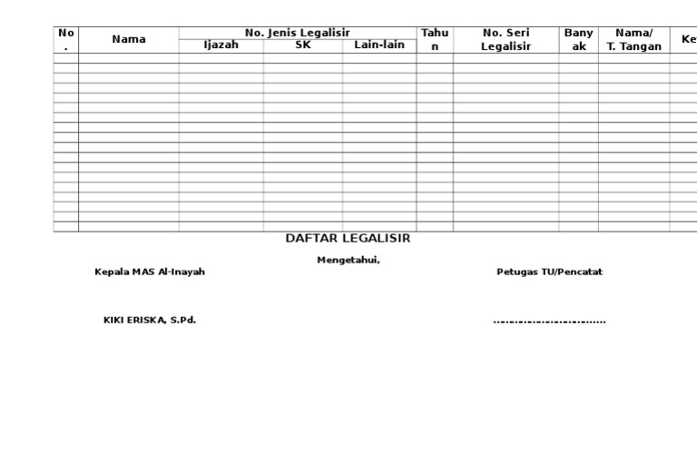 Format Buku Legalisir | PDF