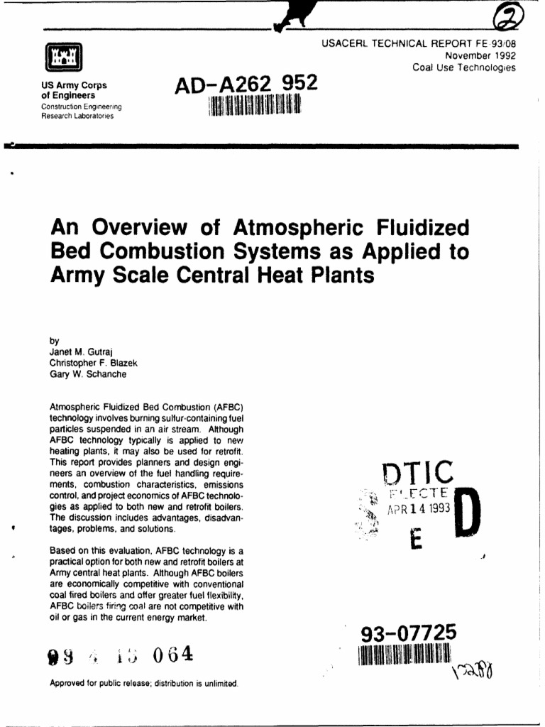 Overview of AFBC Systems for Army Plants | PDF | Combustion | Boiler
