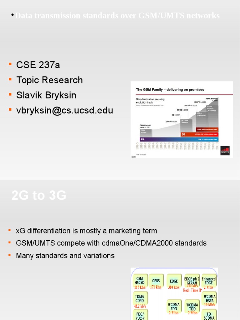 CSE 237a Topic Research Slavik Bryksin Vbryksin@cs - Ucsd.edu: Data Transmission Standards Over ...