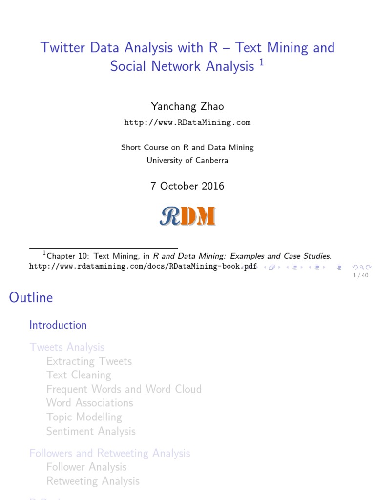 RDataMining Slides Twitter Analysis | PDF | Twitter | R (Programming ...