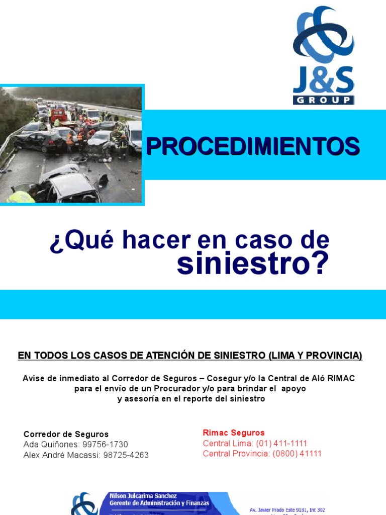 Procedimientos Reporte de Siniestro J&s Group | PDF | Póliza de seguros | Policía