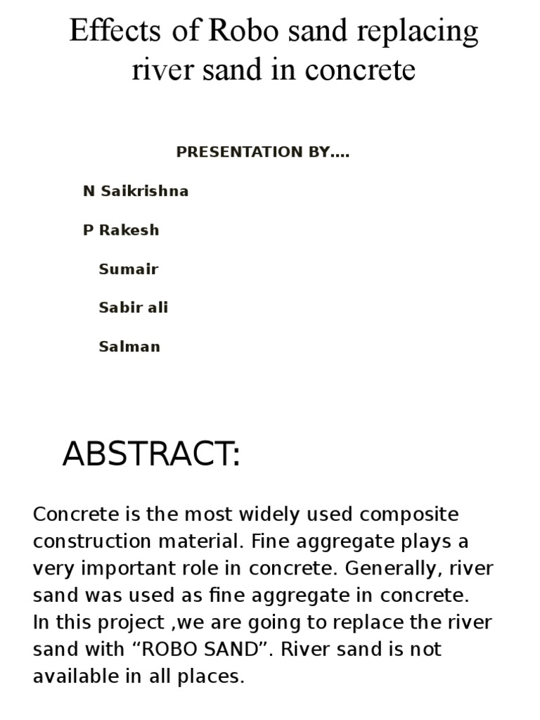 Robo Sand Introduction | PDF | Construction Aggregate | Sand