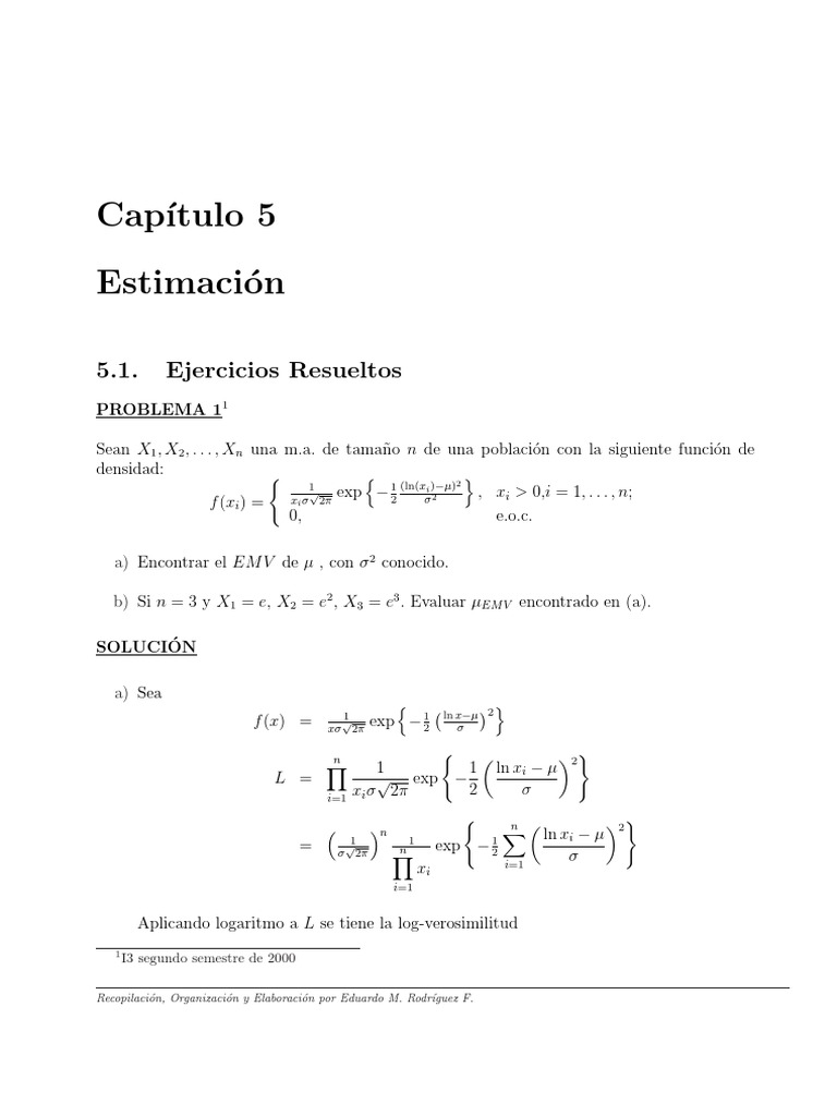 5 Estimacion Puntual Resuelto PDF | PDF | Estimador | Diferencia