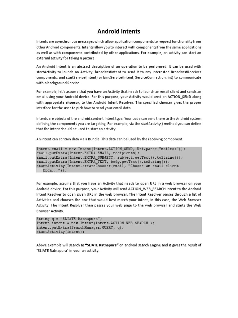 Intents | PDF | Uniform Resource Identifier | Email Intents | PDF | Uniform Resource Identifier | Email