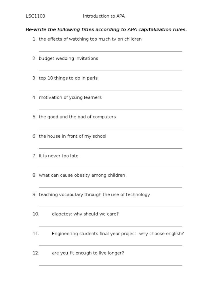 Lo4 Apa Capitalization Rules | PDF