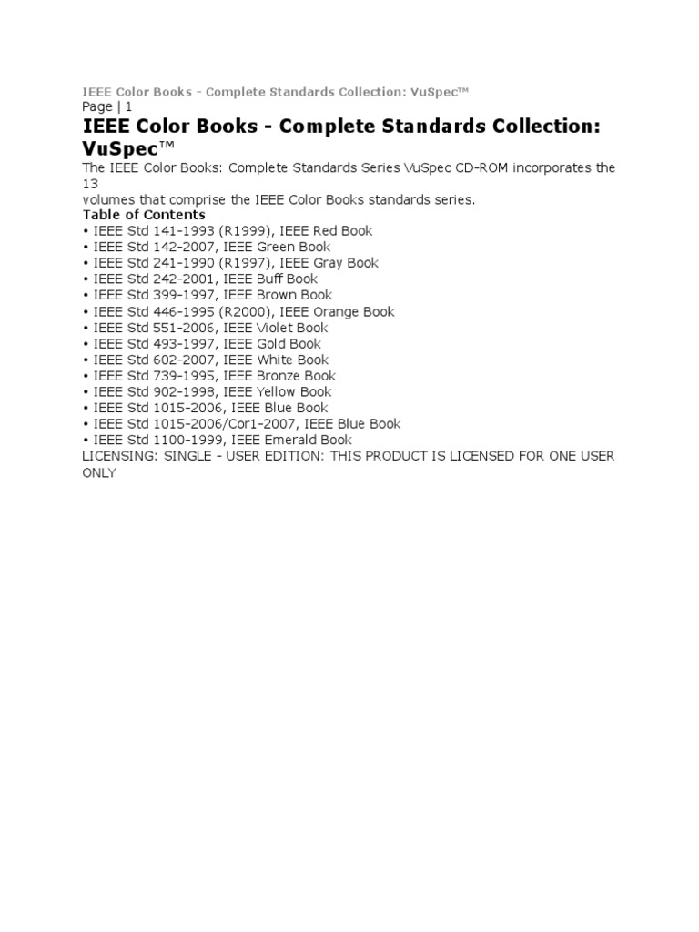 IEEE Color Books