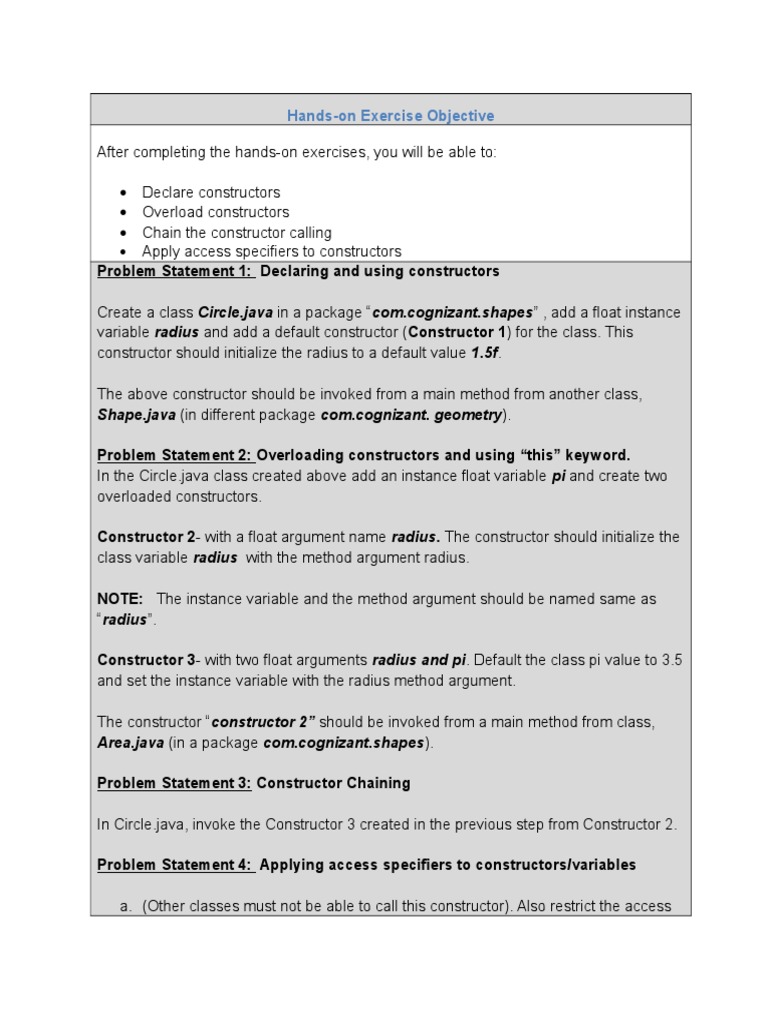 Access Specifiers and Constructors Activity | PDF | Constructor (Object ...