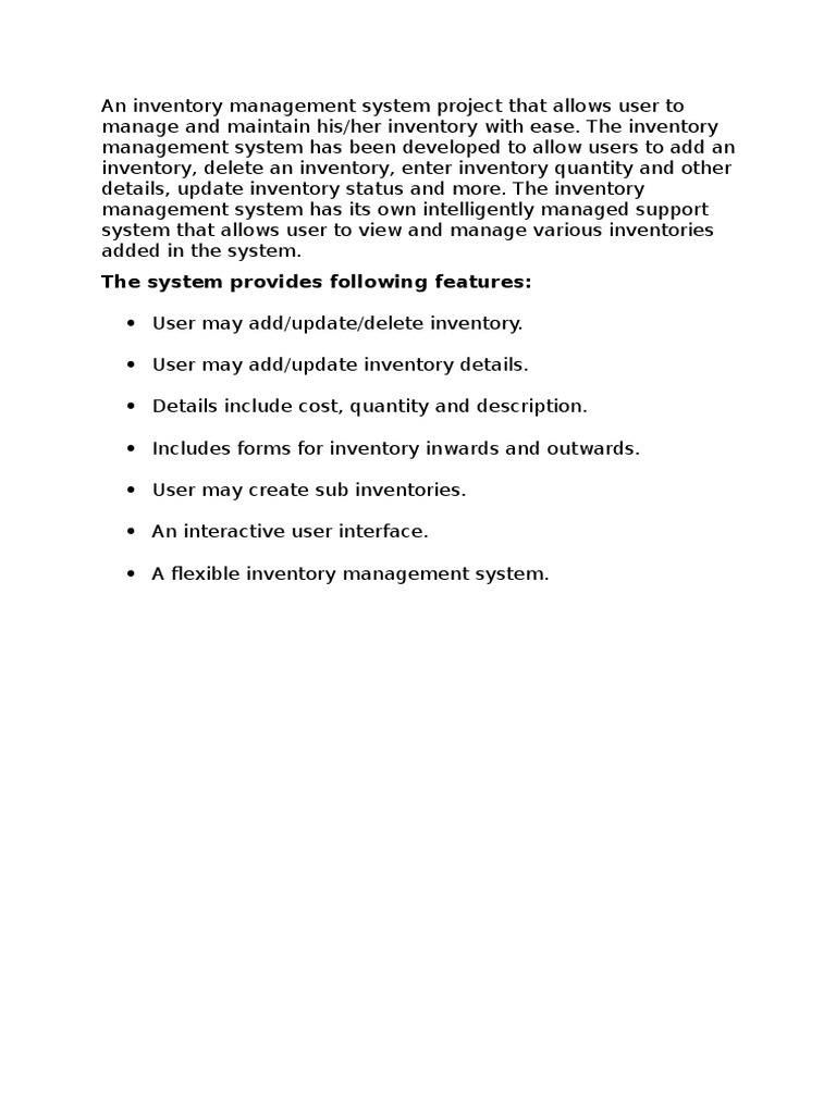 Inventory Management System | PDF