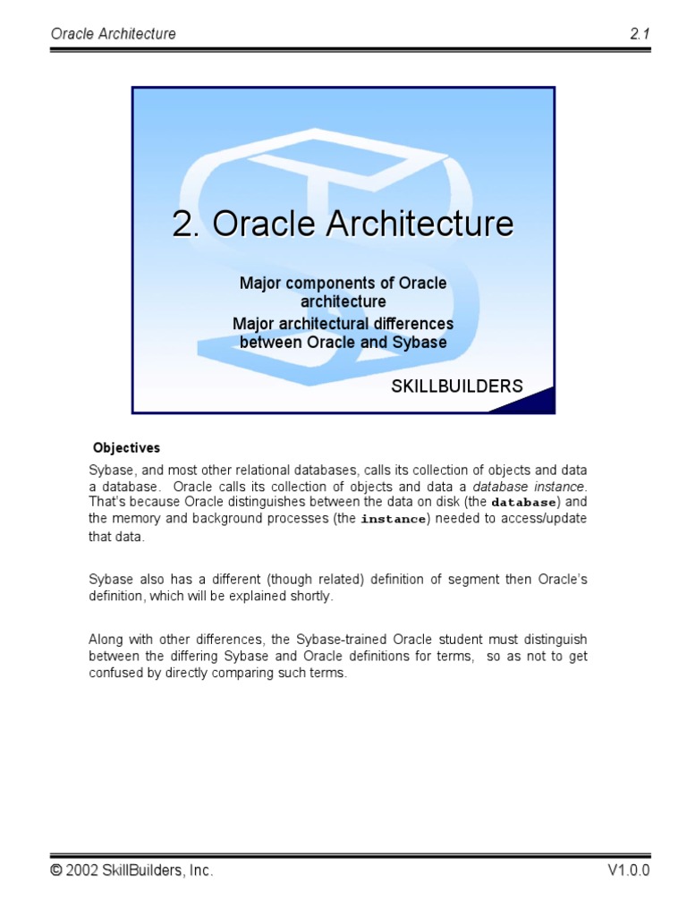 Oracle Vs Sybase Pdf Pdf Oracle Database Database Index