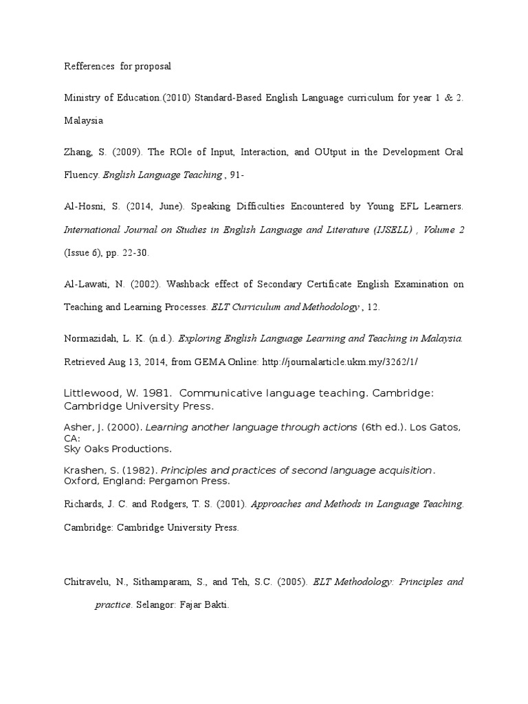 A Collection of References on Teaching and Learning Approaches for ...