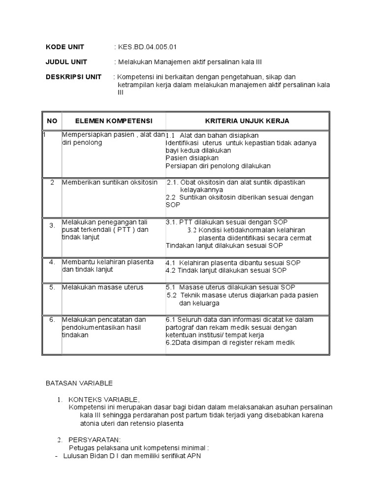 Manajemen Aktif Kala III | PDF