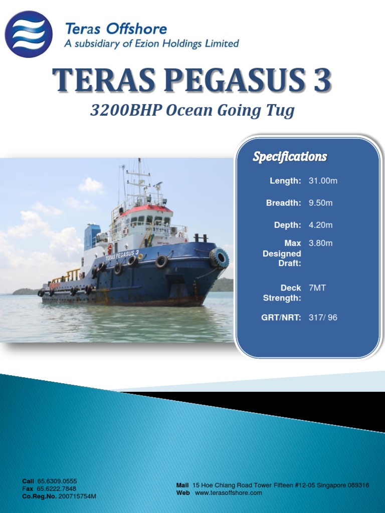 Teras Pegasus 3 Specs & GA - Updated 26.11.13 PDF | PDF | Anchor | Tugboat