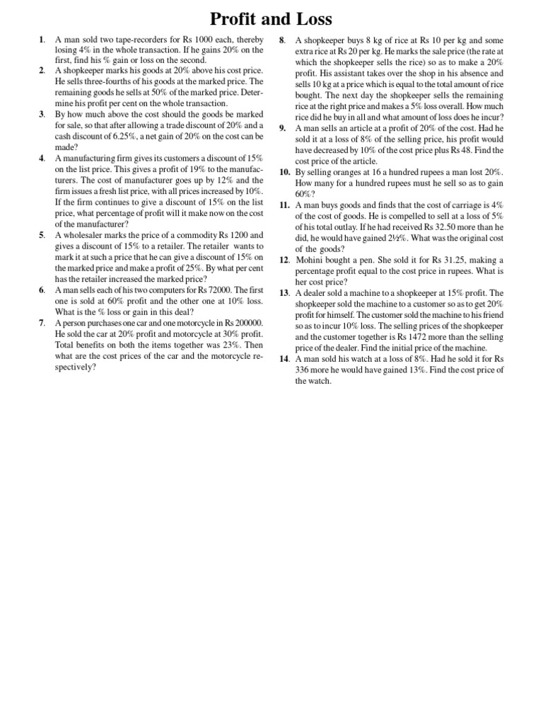 Brain Storming Profit and Less | PDF | List Price | Prices