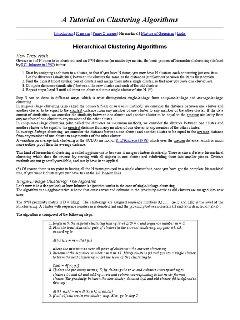 Clustering - Hierarchical | PDF | Cluster Analysis | Algorithms