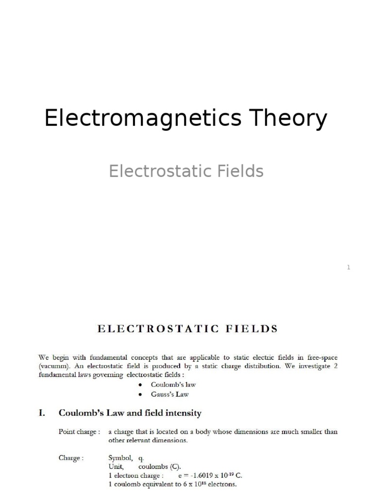 3 Electrostatic Fields | PDF