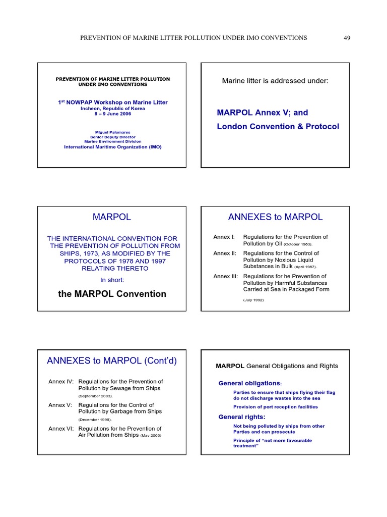 MARPOL IMO Conventions PDF | Download Free PDF | Waste Management ...