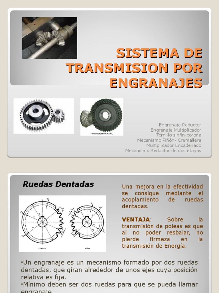 Sistemas de Transmisión por Engranajes | PDF | Engranaje | Cinemática