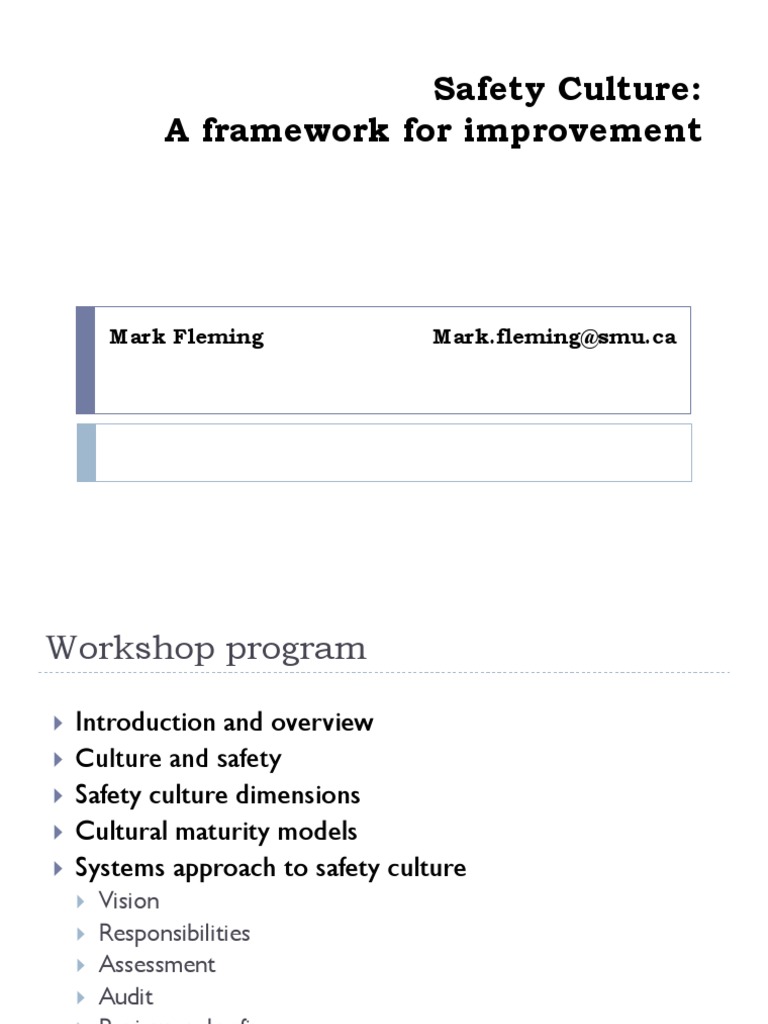 Safety Culture A Framework For Improvement | PDF | Leadership | Safety