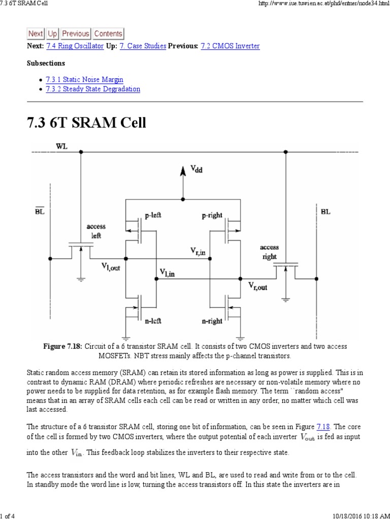 7.3 6T SRAM Cell: 7.4 Ring Oscillator 7. Case Studies 7.2 CMOS Inverter ...