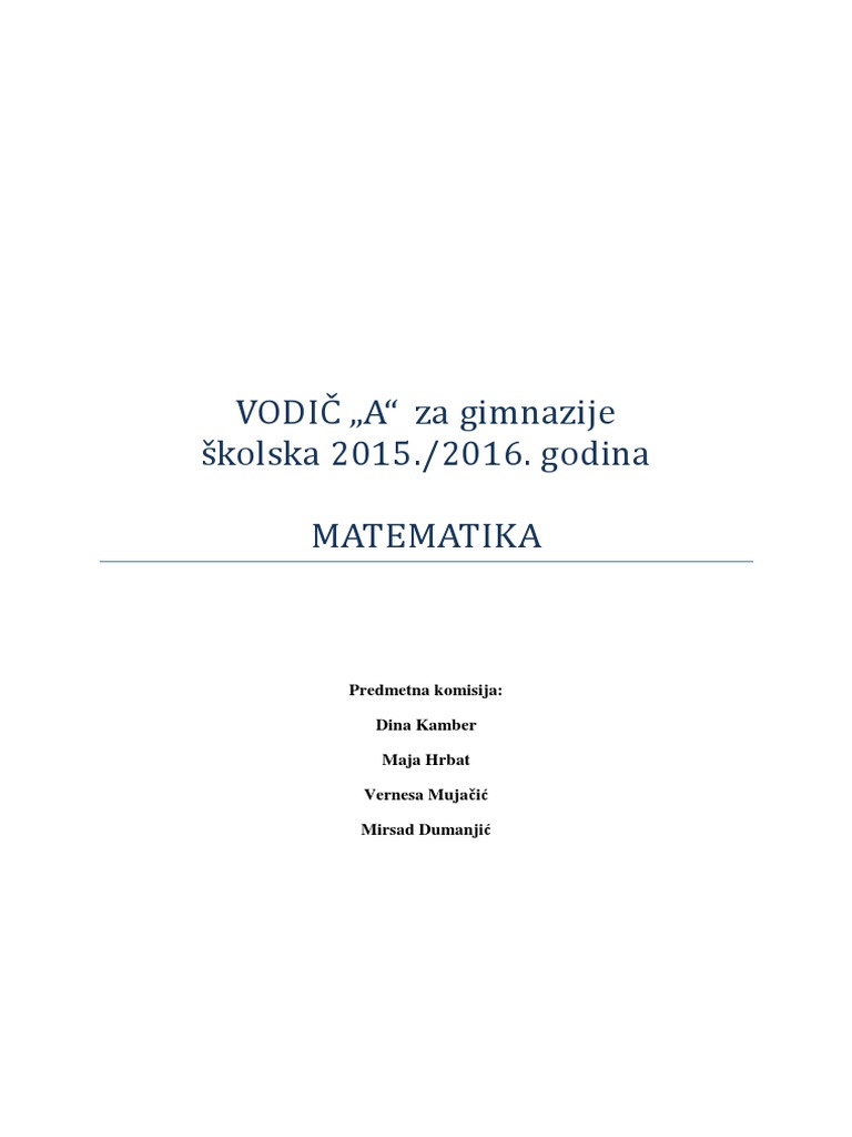 Matematika - Vodic A 0 | PDF