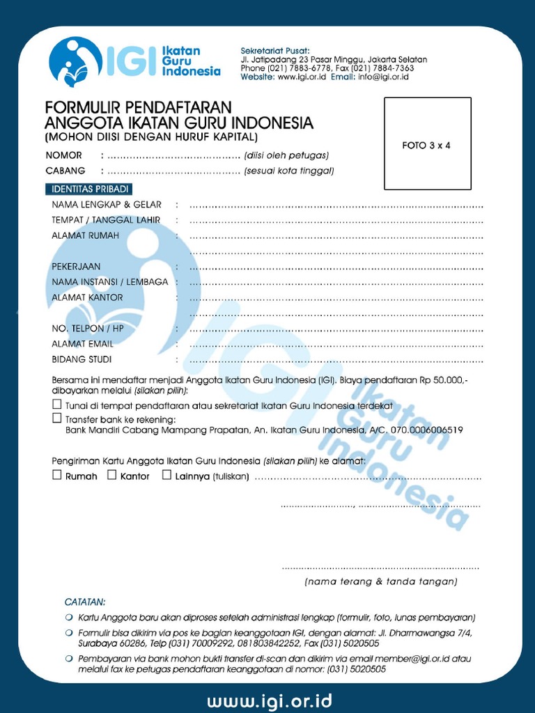 Formulir IGI | PDF
