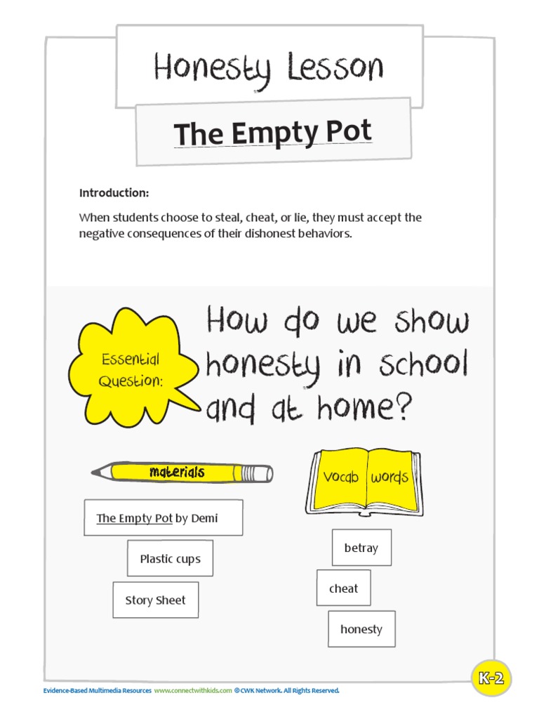 K 2 Honesty Lesson | PDF