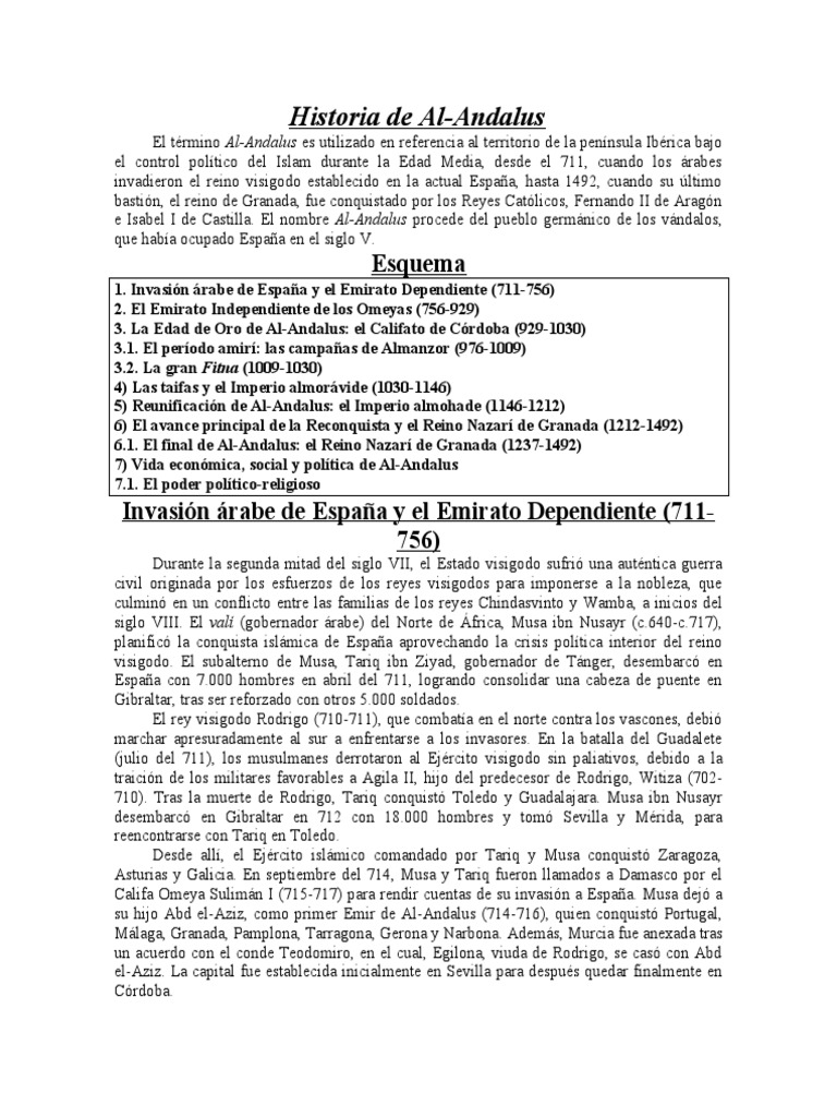 Historia De Al Andalus Conquista Y Cultura Pdf Al Andalus Islam