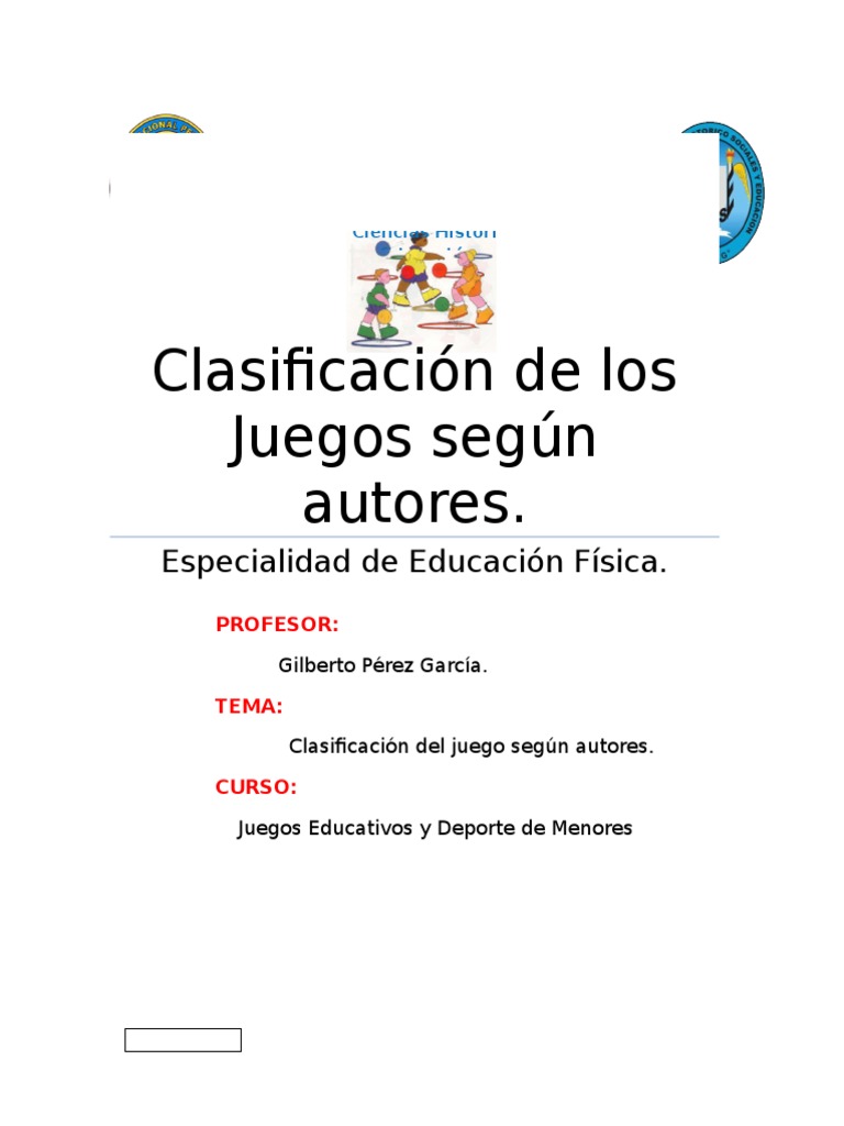 Clasificación Del Juego 1 | PDF | Ciencia cognitiva | Conceptos ...