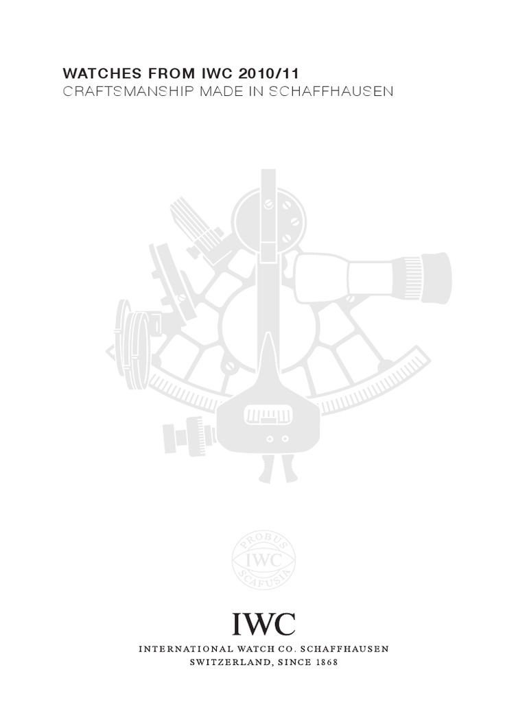 IWC Catalogue 2010 - 2011 | PDF | Watch | Horology
