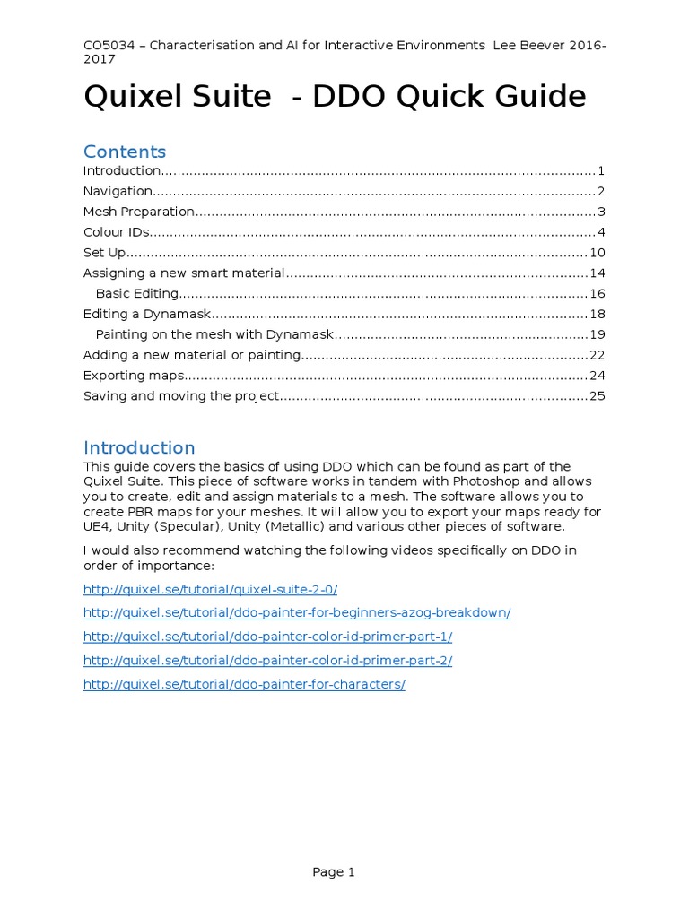 Quixel Suite DDO Quick Guide | PDF | Adobe Photoshop | Texture Mapping