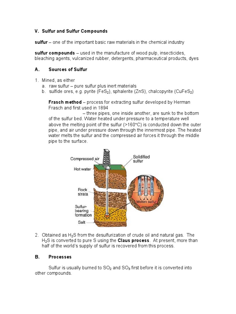 Sulfur Extraction & Processing | PDF | Sulfur | Sulfur Dioxide