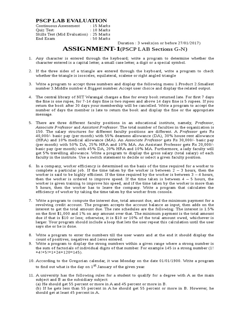 Assignment-1: PSCP Lab Evaluation | PDF | Interest | Triangle