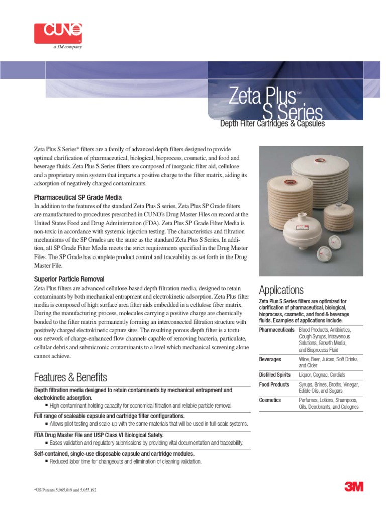 Zeta Plus S Series Depth Filter Cartridges and Capsules | PDF ...