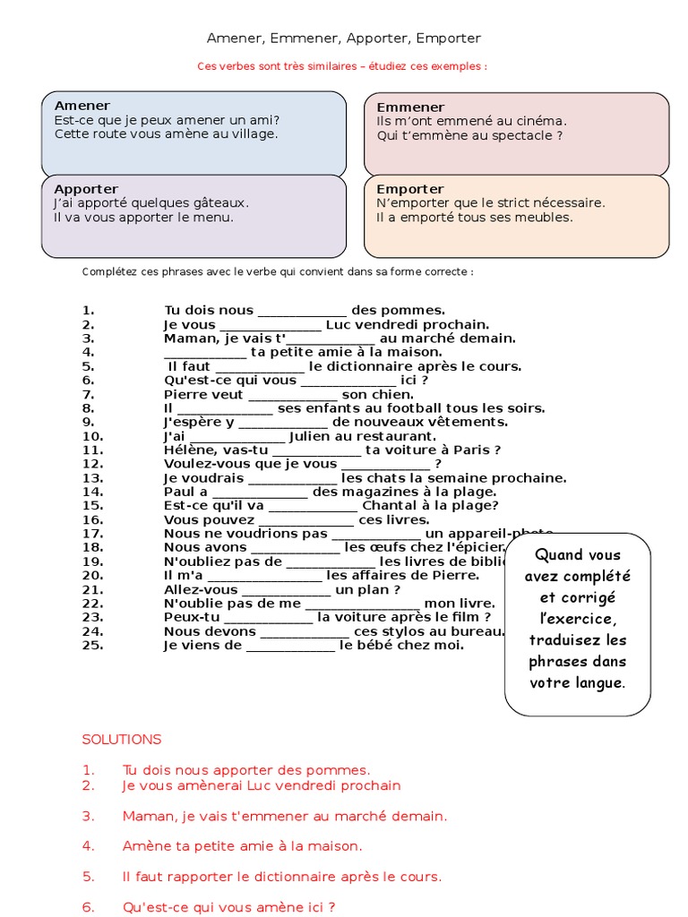 Amener, Emmener, Apporter, Emporter | PDF | Échecs | Théorie (échecs)