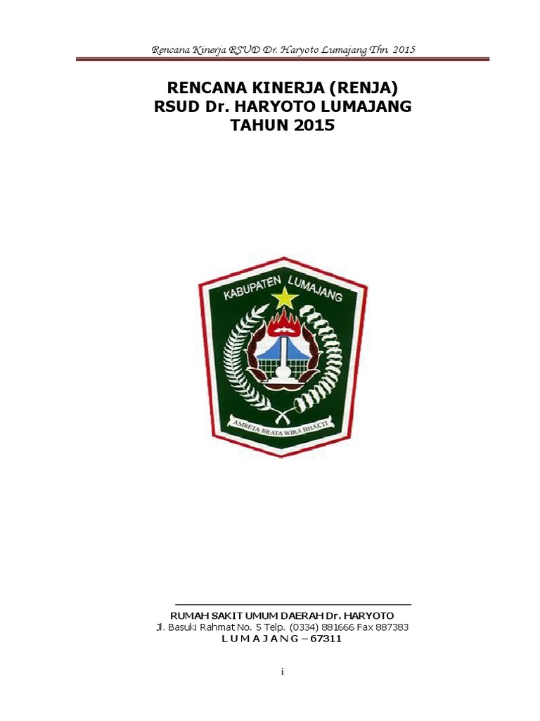 Contoh Renja RS | PDF | Bisnis | Pengelolaan Keuangan & Uang