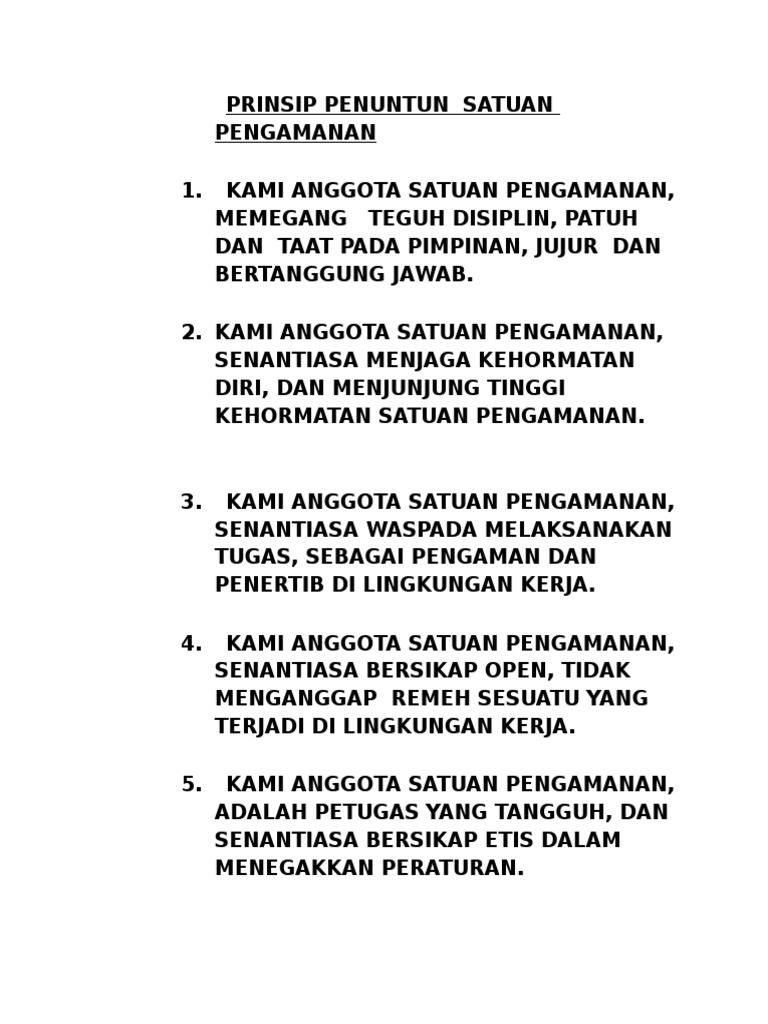 Prinsip Penuntun Satpam | PDF