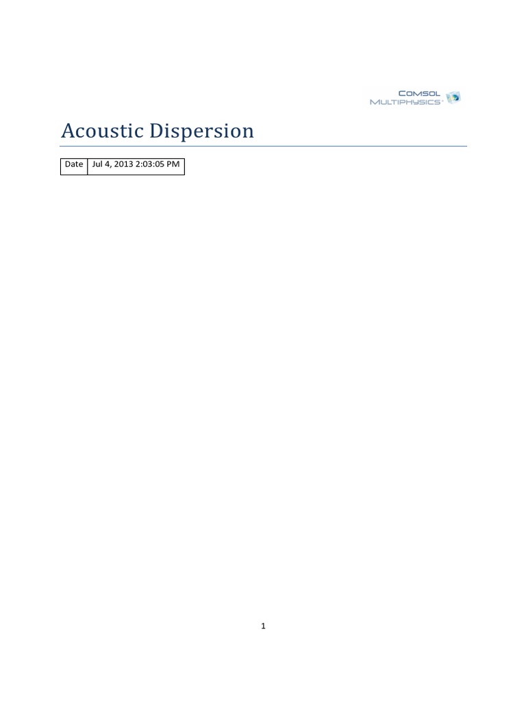 Acoustic Dispersion | PDF | Eigenvalues And Eigenvectors | System Of Linear Equations