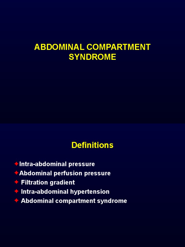 Abdominal Compartment Syndrome Overview | PDF | Hypertension | Medicine