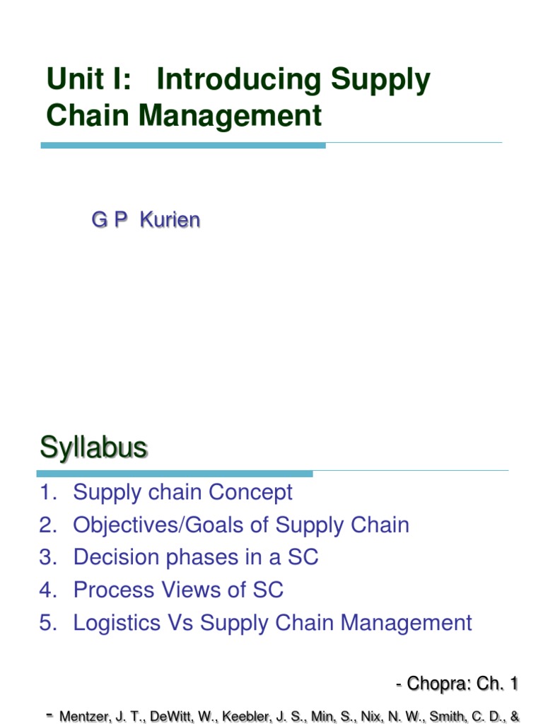 01 Supply Chain Management | PDF | Supply Chain Management | Supply Chain