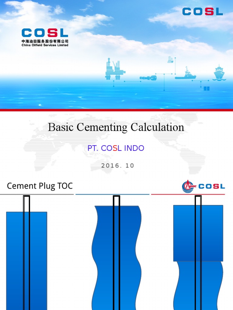 Basic Cementing Calculation: Pt. Co L Indo | PDF | Casing (Borehole) | Celsius