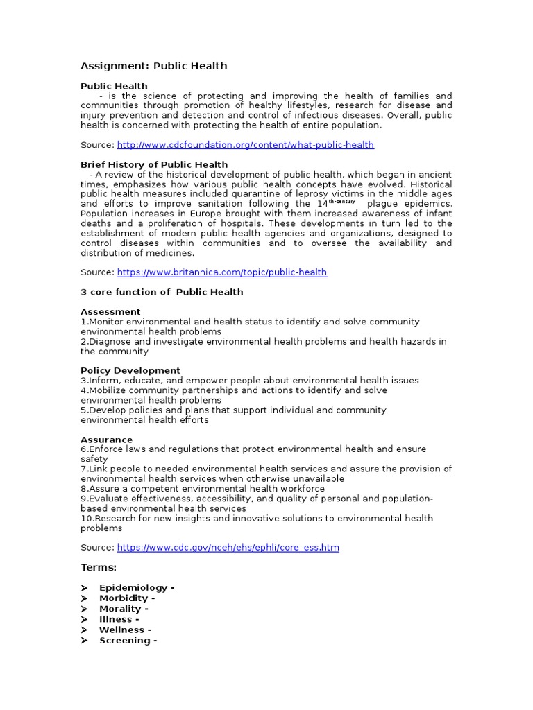 Overview of Public Health Concepts | PDF | Self-Improvement
