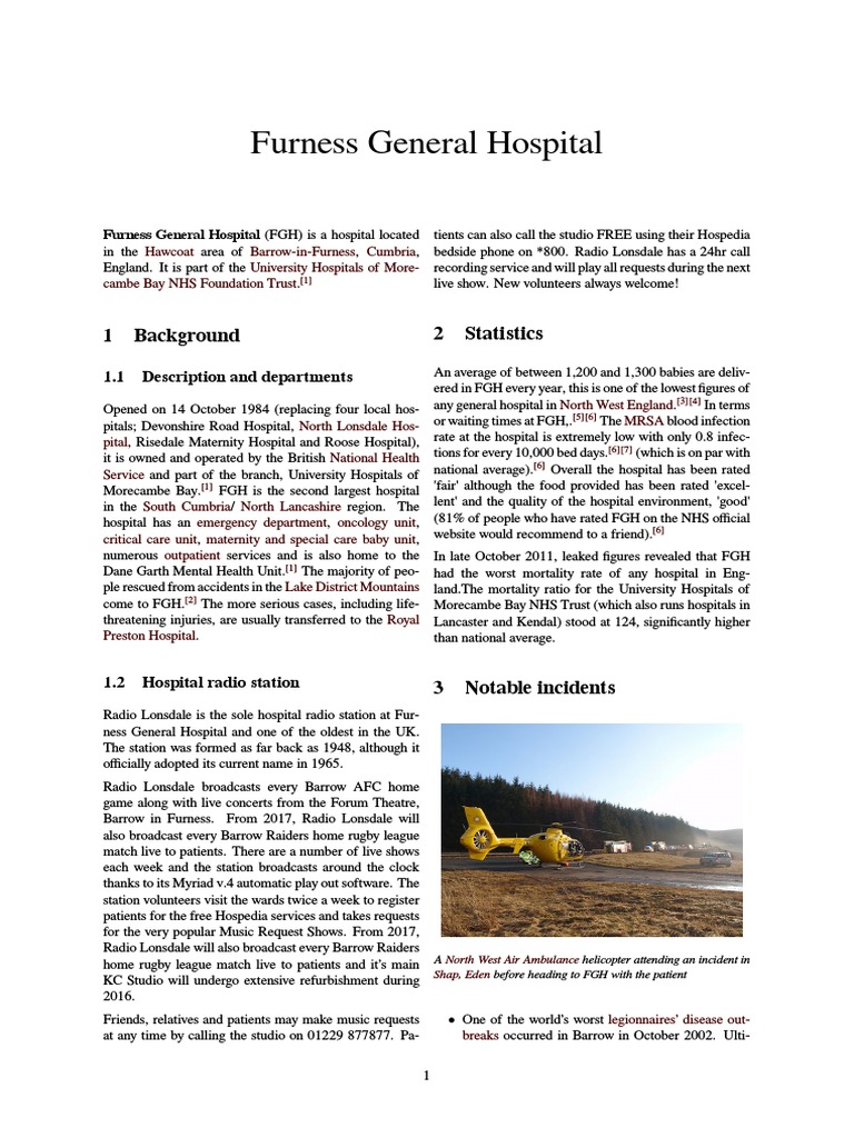 A Comprehensive Overview of Furness General Hospital: Its Departments ...