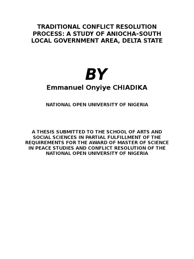 Traditional Conflict Resolution Process | PDF | Conflict Resolution ...