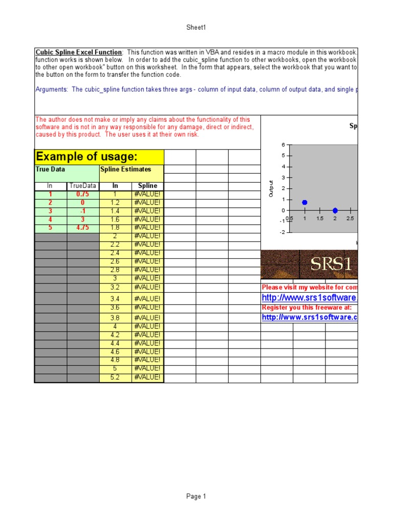 Cubic Spline v101 | PDF | Microsoft Excel | Computing