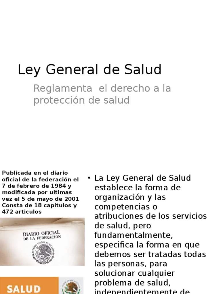 Ley General De Salud Pdf Medicina Cuidado De La Salud