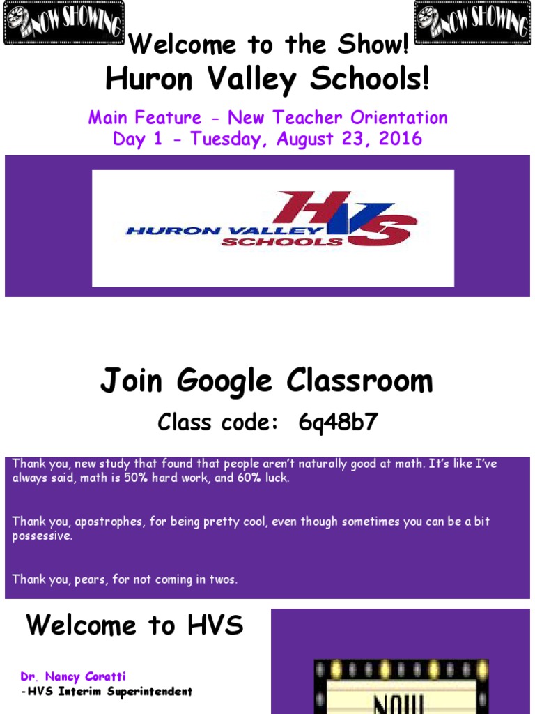 Huron Valley Schools New Teacher Orientation | PDF | Teaching And ...
