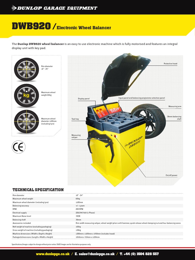Balanceadora DW965 DUNLOP - SISTEMA AUTOMOTRIZ | PDF